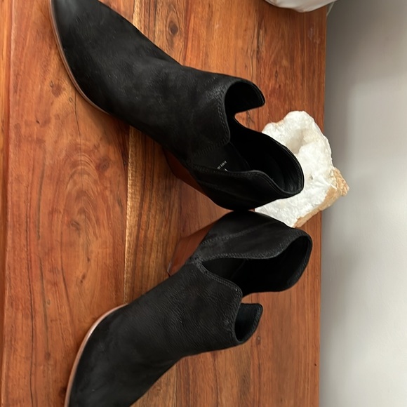 Frye | Shoes | Frye Booties Black Suede With Ankle Cut Outs And Smooth ...